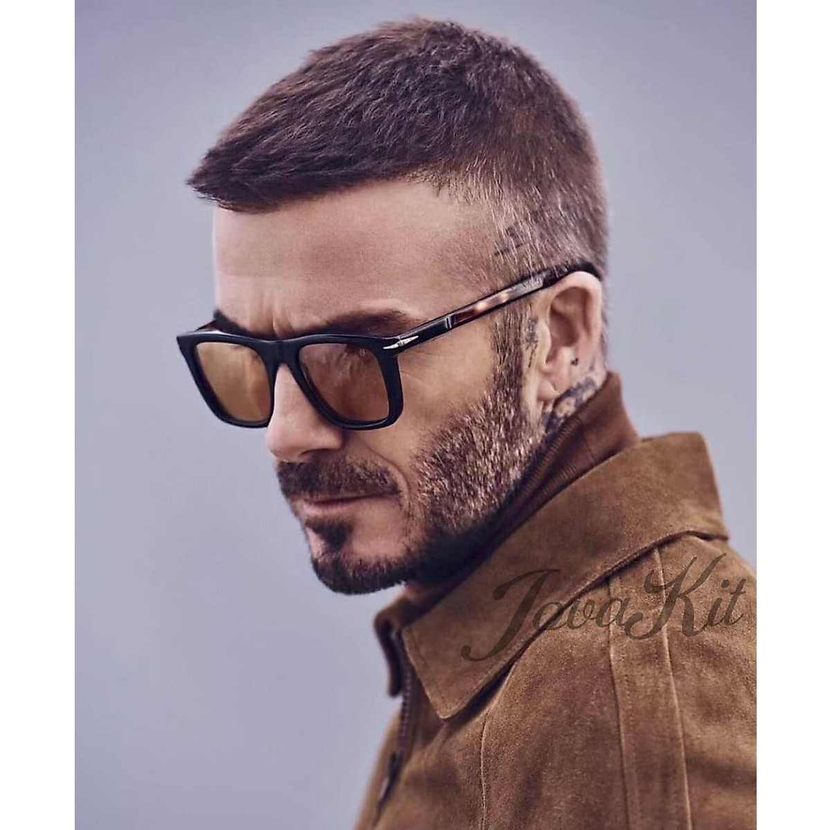 JOVAKIT Fashion Square Sunglasses for Men Women Trendy Flat Lens Sun Glasses Outdoor Sports Driving Sunnies UV400 Protection (Black/Orange)