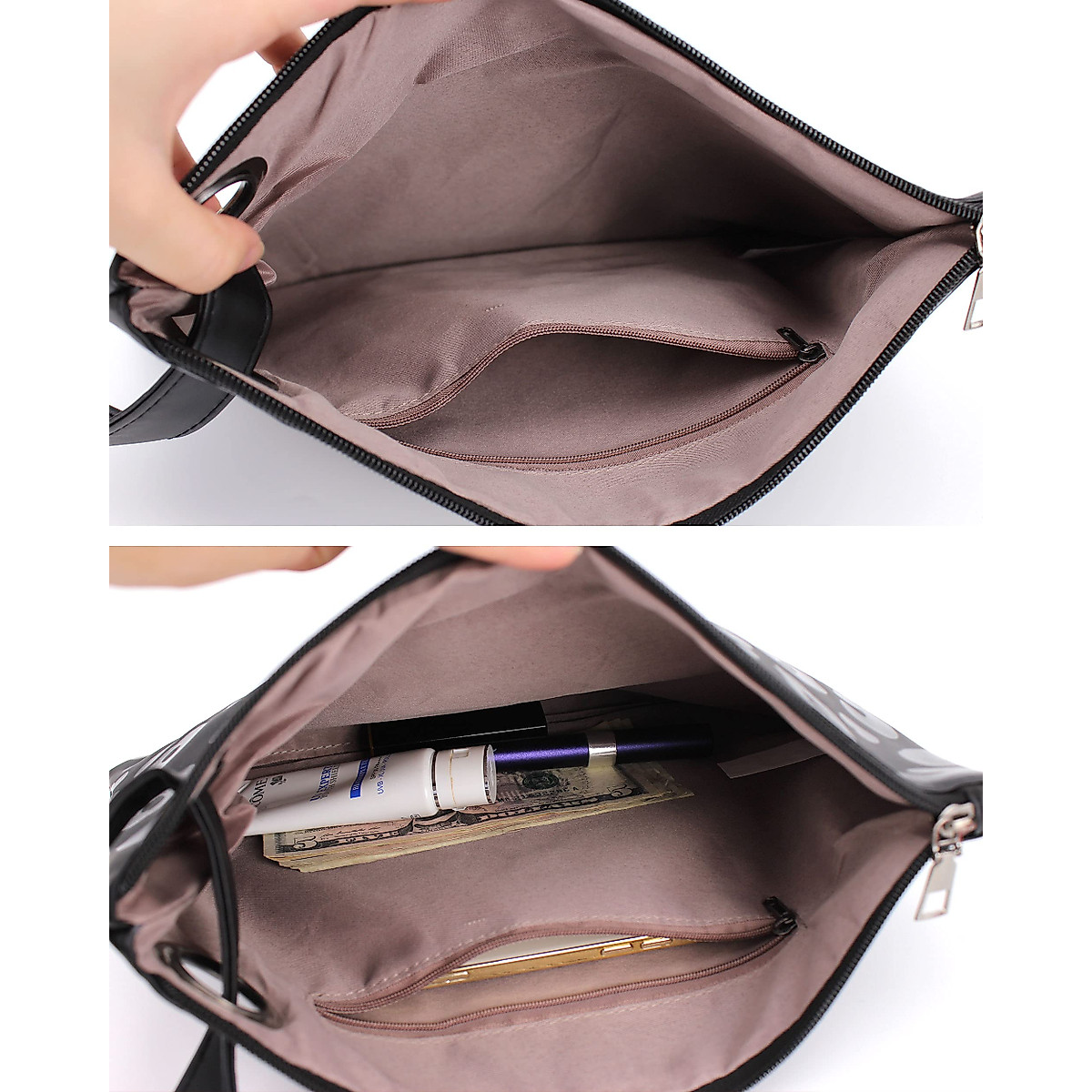 Van Caro PU Leather Wristlet Clutch Wallet Purses Oversized Leopard Print Evening Handbag for Women,Black