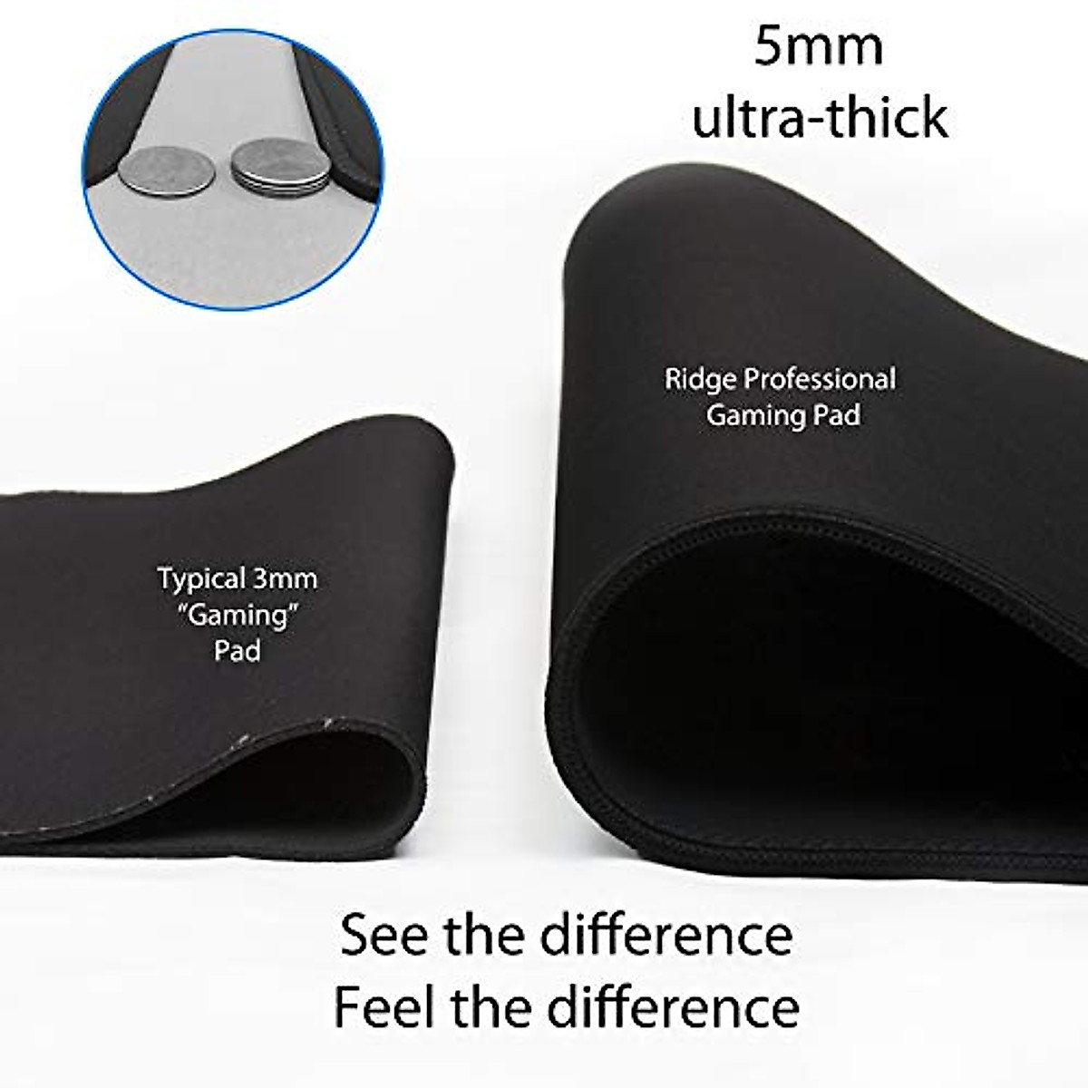 Pro Gaming Mouse Pad (5mm) | Traverse Ridge Massive 46 inch | 46x17.3x0.20 Extra Thick | Black/Black | Dense Weave Speed Poly, Superior Control | Stitched Edge, Washable, Giant Large Desk Mat