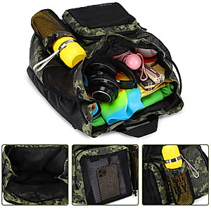 Lohol Mesh Drawstring Backpack with Shoes Bag, Swimming String Sack for Sports Gym Yoga Beach Travel (Pink Galaxy)