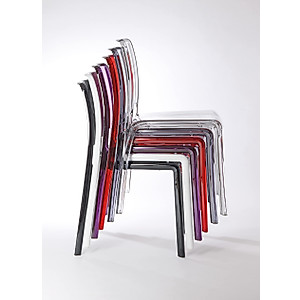 Chairs Set of 4 Extra Wide Resin Ghost Chairs with 700 LB. Weight Capacity - Clear Kitchen, Dining Room and Office Chair - Wedding Event Chair for Indoor/Outdoor Use