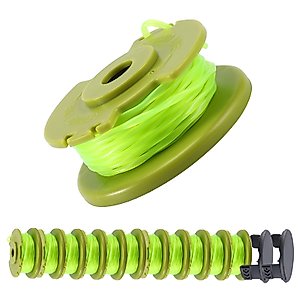 A ANLEOLIFE .080in Twisted Line Spool #AC80RL3 for RYOBI Cordless Auto-Feed String Trimmers 18v 24v and 40,11ft-Long (12 Spools & 2 Cap)