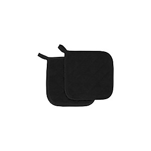 RITZ Food Service CLTPH8BE-1 Cotton Terry 450 Degree Pot Holders, 8-Inch, Black/Brown