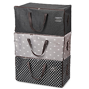 Yopay 3 Pack Extra Large Moving Bags, Heavy Duty Packing Tote Bags for Moving, Waterproof Strong Handle Zipper Clothes Storage Containers Bins for Camping and Travel, 28" L X 14" H X 16" D