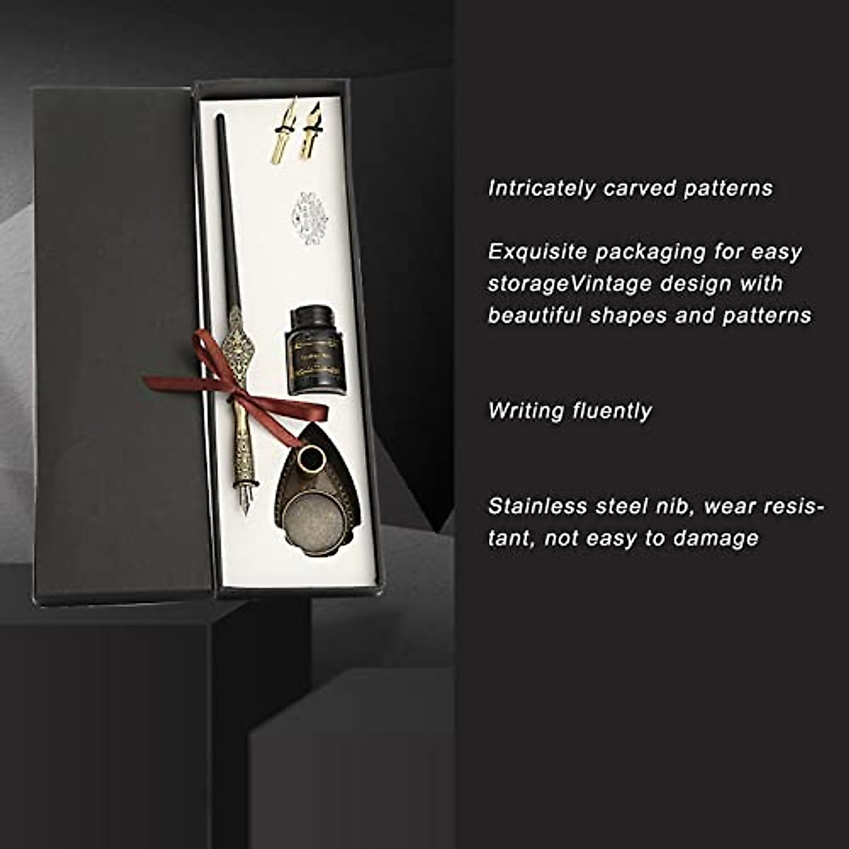 VADUMA Handcrafted Calligraphy Pen Set Fountain Dip Pen Vintage Pen Set English Calligraphy Pen Set Pens Set for Beginners