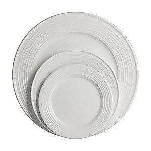 10 Strawberry Street Nova White Round 62-Piece Dinnerware Set, Service for 6