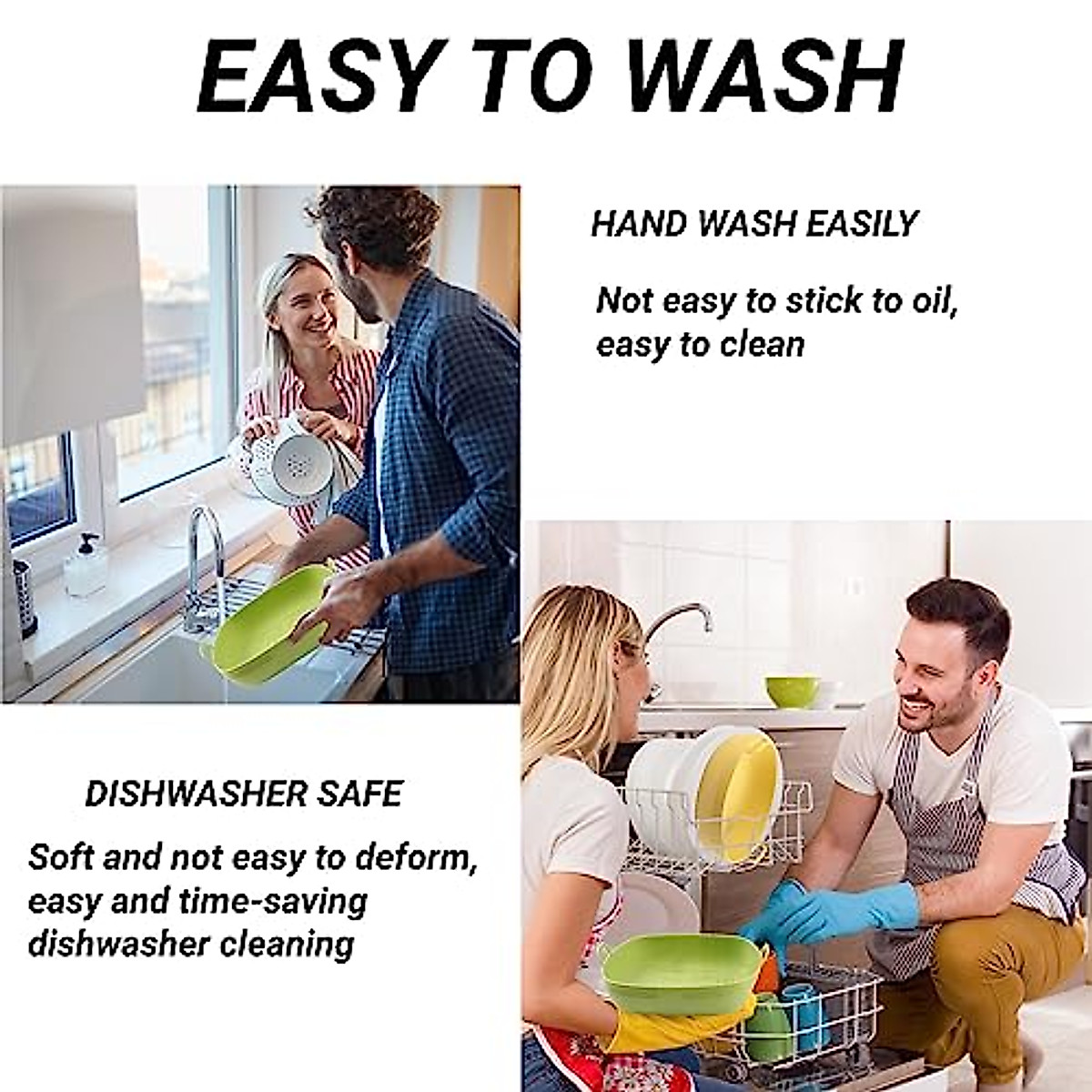 GHappiness Silicone Air Fryer Liner, 2 Pack Non-stick Liner Accessories for 5QT-8QT Air Fryer, Reusable Air Fryer Silicone Air Liner with Gloves & dishcloth(2 Pcs Round)