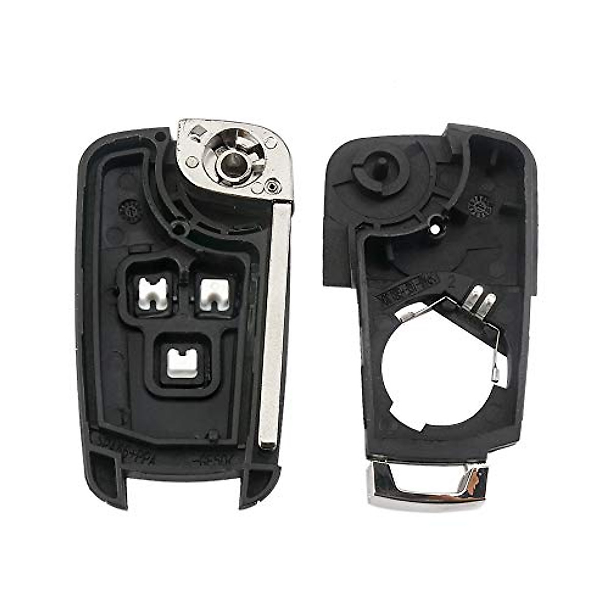 Dewangli Replacement Flip Folding Key Fob Case Cover fit for 2010 2011 2012 2013 2014 Chevy Chevrolet Camaro Cruze Malibu Equinox Sonic Impala Remote Key Fob Shell OHT01060512 (3 Button) (3 Button)