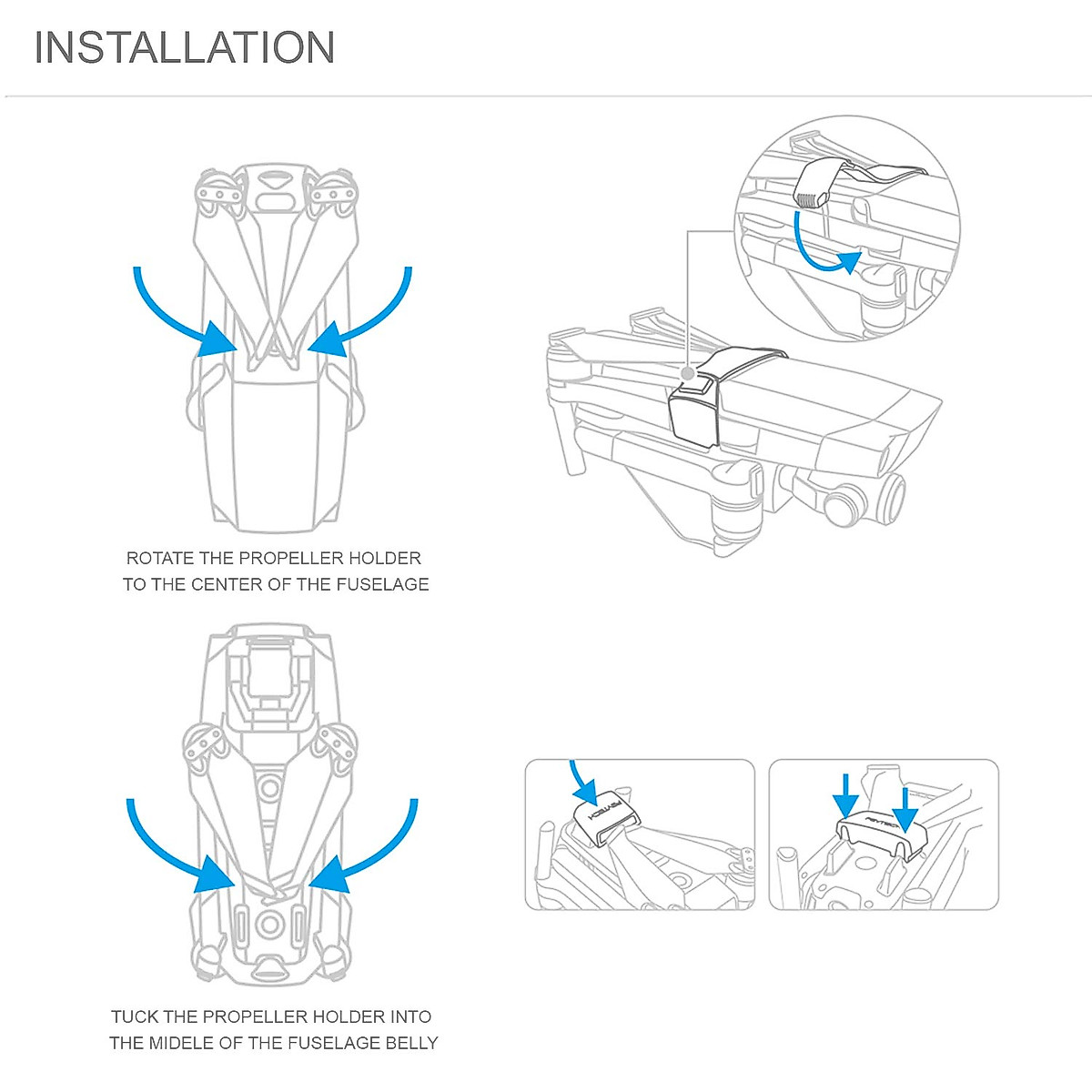 PGYTECH Propeller Fix Paddle Blade Holder Protect Paddle Clip for DJI Mavic 2 Pro/Mavic 2 Zoom Drone Accessories