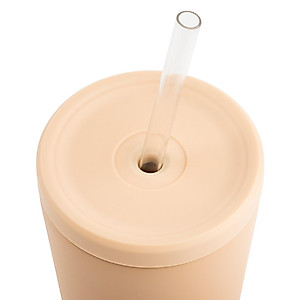 Manna Ranger Double-wall Insulated Stainless Steel Tumbler with Leak-proof Smart Seal Lid and Reusable Tritan Straw - 24 Oz - Sand