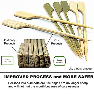 3.5 inch Bamboo wood wooden Paddle Picks Skewers Toothpicks for Cocktail，Appetizers，Fruit，Sandwich，Barbeque Snacks.More Size Choices 3.5''/ 4.7''/ 7''/ 10'' (Pack of 100)