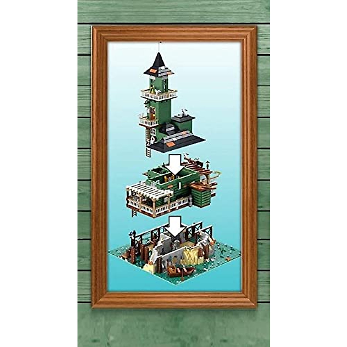 General Jim's Realistically Detailed Fisherman Harbortown Series City Modular Buildings 3452 Piece Three Level Lighthouse Construction Suite Building Blocks Toy Bricks Set for Adults and Teens