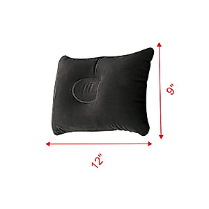 NovelBee Back Flocking Surface Car Travel Inflatable Mattress Air Bed Camping with 2 Air Pillows,Inflatable Pump and Handbag (Black)