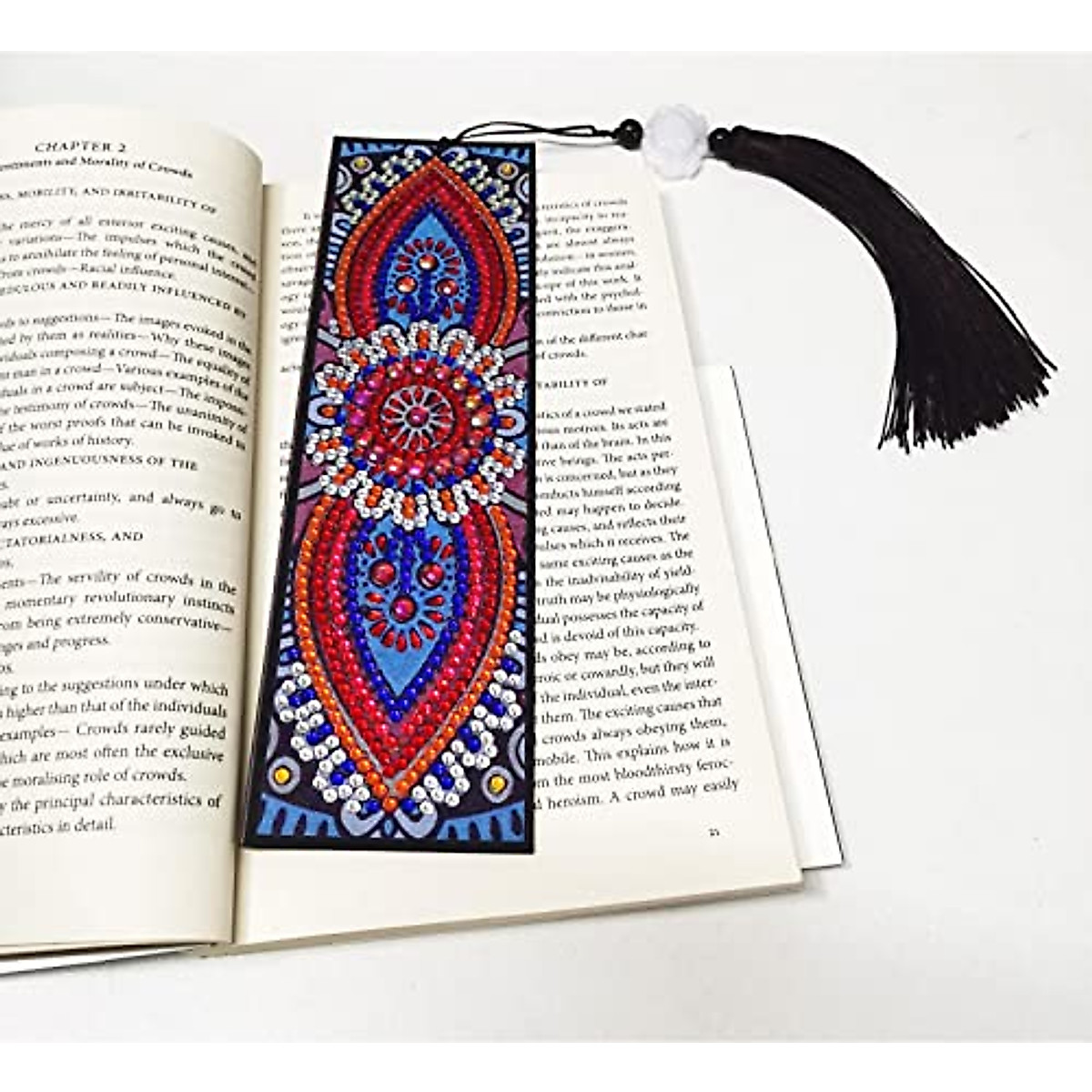 Diamond Painting Bookmark 3pack DIY Painting Bookmark Mandala Floral Beaded Bookmark Leather Tassel Bookmark for Valentine's Day Graduation Birthday Embroidery Arts Crafts