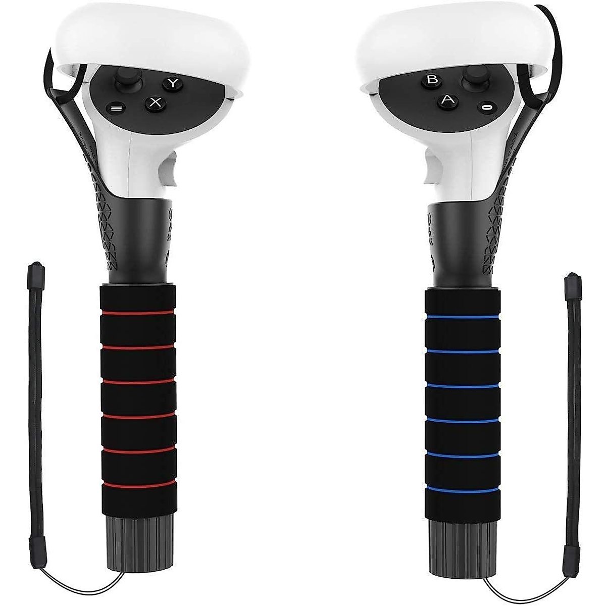 Newooh Left Handle and Right Handle Handle Ropes and Handle Lids Compatible for Oculus Quest 1/Quest 2/Rift S Touch Controller