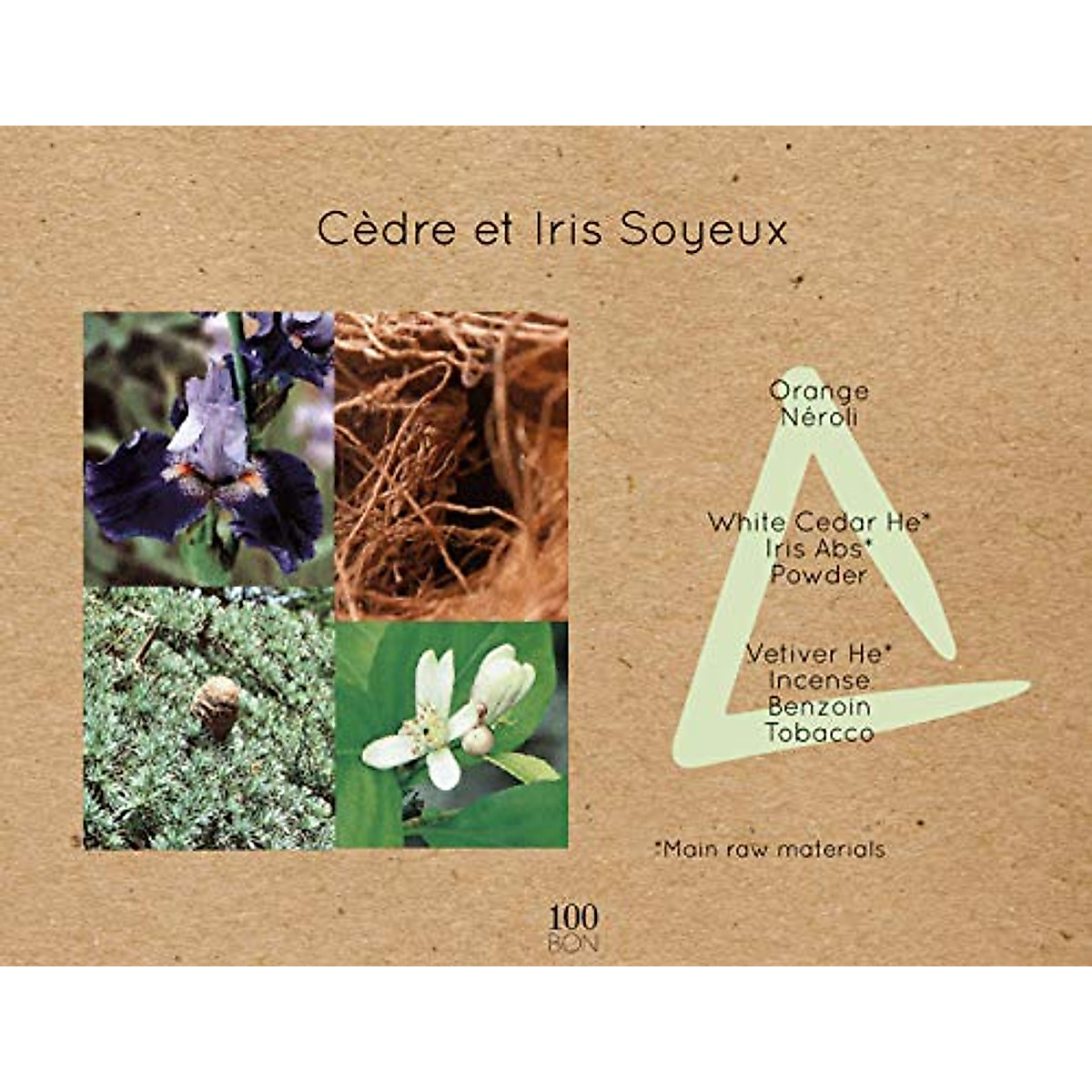 100BON Cedre & Iris Soyeux – Silky Iris and Cedar Fragance for Women or Men – Invigorating Organic Fragrance with Sweet, Woody & Floral Fragrance - 100% Natural Fragrance Spray, 0.5 Fl Oz