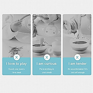 Jakuva Silicone Baby Bowls with Spoon, 2PCS Baby Feeding Set Suction Bowls for Kids Toddlers -BPA Free-Baby Dishes Utensils (Gray & White Marble)