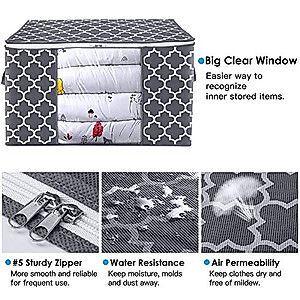 WISELIFE Storage Bags 100L 3-Pack Large Blanket Clothes Organization and Under Bed Storage Bins Containers (2-Pack) Large Foldable