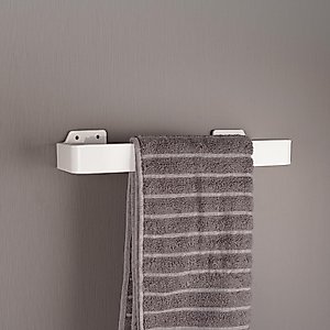 12.6Inches Hand Towel Holder, Self Adhesive Towel Rack for Bathroom Wall Mounted, Acrylic Towel Hanger (White)