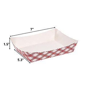 Fasmov 200 Pack 2 lb Capacity Disposable Paper Food Tray, Grease Resistant, Coated Paperboard Basket for Fries, Hot Corn Dogs, Popcorn or Snacks