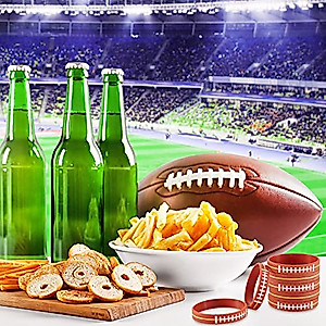 Zhanmai Football Silicone Wristbands Party Favors Football Stretch Sport Themed Supplies(48 Pieces)