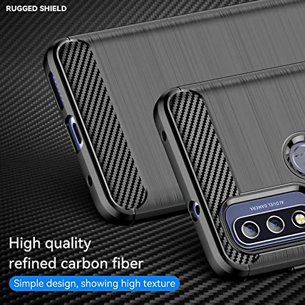 M MAIKEZI Compatible with Motorola Moto G Pure Case with HD Screen Protector Fashion Non-Slip Shock-Absorption Flexible TPU Bumper Soft Rubber Protective Phone Case Cover for Moto G Pure, Black