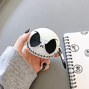 Jowhep Case for AirPod Pro 2019/Pro 2 Gen 2022 Cartoon Cute Silicone Cover with Keychain Fashion Funny Soft Skin for Air Pods Pro Girls Boys Kids Shell Cases for AirPods Pro Luminous Skull