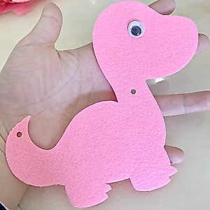 Dinosaur Party Decorations for Baby Girls-1 Happy Birthday Banner, 1 Dino-mite Garland,6 Pink Paper Fans, 12 Dino Balloons-Birthday Supplies and Favors for Kid's Christmas Thanksgiving 1st 2nd 3rd