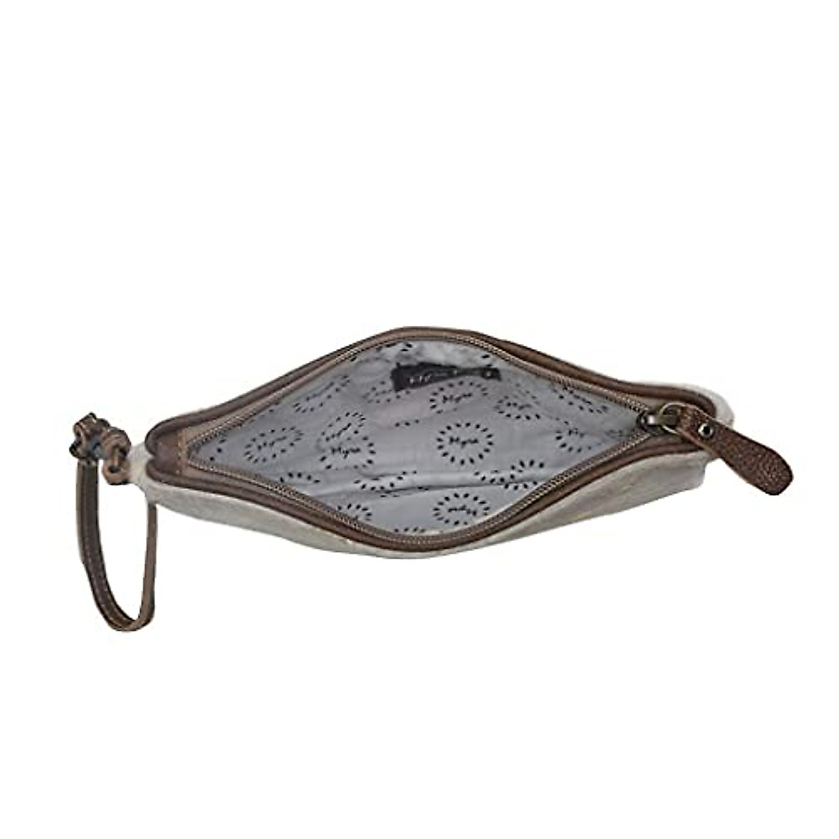 Myra Bag Golden Snow Cowhide Pouch Upcycled Cowhide & Leather S-2826