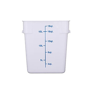 CenPro 29A-060 Square Food Storage Container - 18 Qt. Capacity - White - NSF