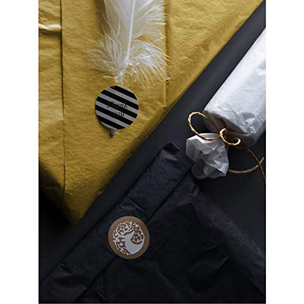 RUSPEPA Gift Wrapping Tissue Paper - Metallic Gold Tissue Paper for DIY Crafts,Pack Bags - 19.5 x 27.5 inches -25 Sheets