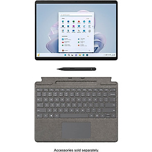 Microsoft Surface Pro 9, 13.3" Touchscreen 2-in-1 Tablet, 12th Gen Intel Core i7-1255U, Intel Iris Xe Graphics, 16GB DDR5 RAM, 256GB SSD, Windows 11h, Platinum, Device Only, with MTC Stylus Pen