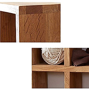 PIBM Stylish Simplicity Shelf Wall Mounted Floating Rack Shelves Oak Simple Household Straight Rod Storage Hangers Coat Rack,4 Hooks, Wood , 56x10x56cm