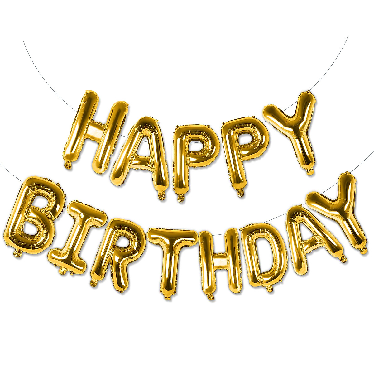 Letter Balloons - Custom Phrase 16" Inch Alphabet Letters & Numbers Foil Mylar Balloon | Create Your Own Balloon Banner | Customized / Personalized Phrase With Mini Blow Up Gold Letter Balloons