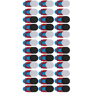 SOLUSTRE 36 Pcs Camera Cover Camera Privacy Protector Camera Privacy Cover Webcam Shield Webcam Slide Blocker Webcam Cover Slide Phone Webcam Cover Webcam Covers Metal White Abs Cover Plate