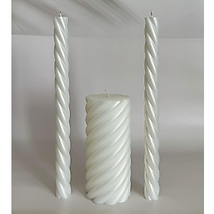 Magik Life Unity Candle Set for Wedding - Wedding Unity Set for Reception and Ceremony - Candle Sets - 6 Inch Pillar and 2 * 10 Inch Tapers-White