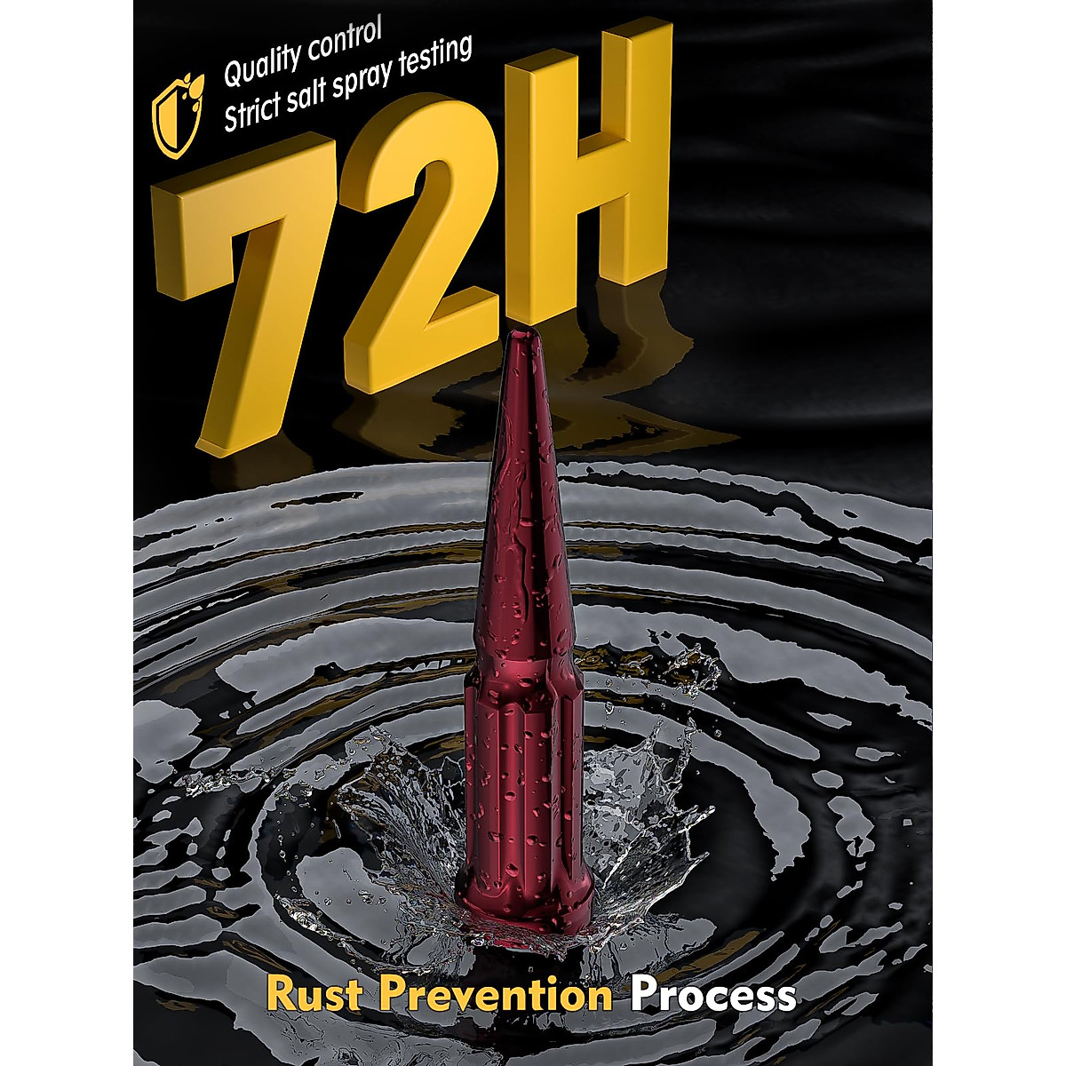 MIKKUPPA 1/2-20 Wheel Spike Lug Nuts, 20pcs Red Spike Lug Nuts 1/2x20 Solid 4.4" Tall Acorn Lug Nut with 1 Socket Key Replacement for Jeep Wrangler Cherokee Liberty