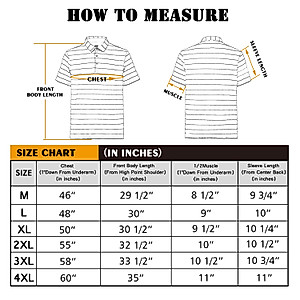 Men's Golf Shirts Dry Fit Short Sleeve Performance Golf Polo Shirts(12140-Black 3XL)