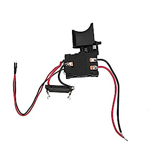 Electric Drill Switch, 7.2 V - 24 V Battery Cordless Drill Speed Control Trigger Switch With Small Light for Electric Hand Drill or Other Power Tools, Black