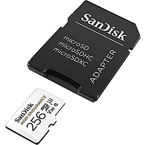 SanDisk High Endurance 256GB TF Card MicroSDXC Memory Card for Dash Cams & Home Security System Video Cameras (SDSQQNR-256G-AN6IA) Class 10 Bundle with (1) Everything But Stromboli MicroSD Card Reader