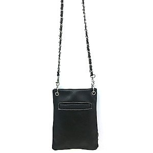 Zelris Western Horse Portrait Star Floral Women Crossbody Small Crossbody Purse (Black)