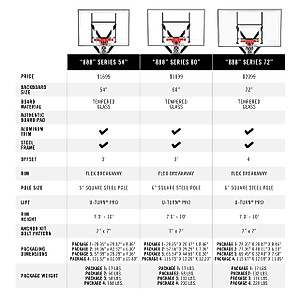 Spalding 888™" Series 60" Tempered Glass In-Ground Basketball Hoop
