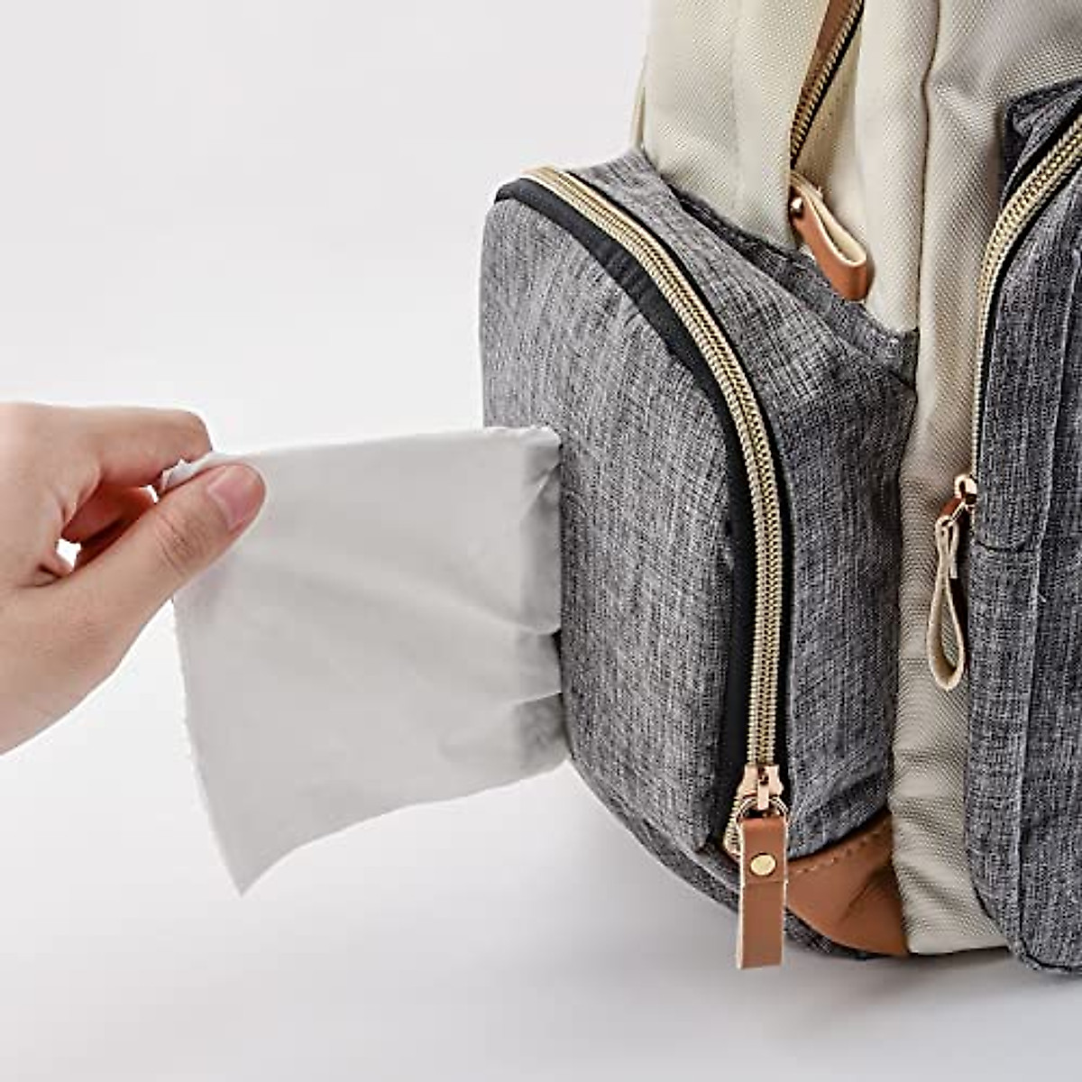 Ramhorn Diaper Bag Backpack Multifunctional Travel Back Pack Maternity Baby Changing Bags Large Capacity For Baby Care Gray