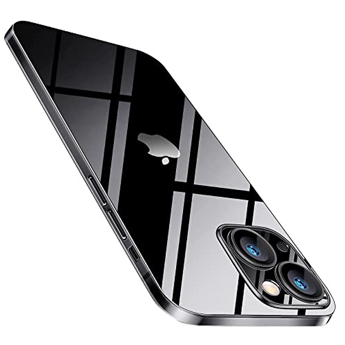 Purluct Compatible with iPhone 13 Mini Slim Case,Paper-Thin Transparent Finish Skin Back Case [Non Yellowing] Ultra Protective Cover with Camera Protection 5.4 Inch (Clear)