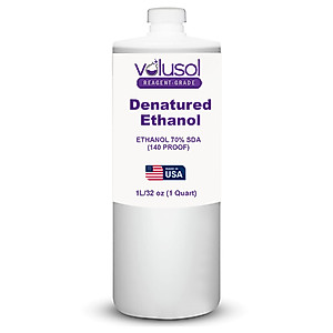 Volu-Sol Reagent-Grade 70% Denatured Ethanol (140 Proof) - Designed for Research & Industrial Applications, Non-Consumable - Preferred by Healthcare & Veterinary Professionals - 1000 mL / 32 oz