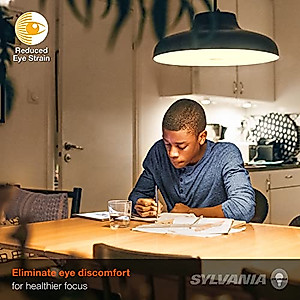 Sylvania Reduced Eye Strain A19 LED Light Bulb, 60W = 8W, 13 Year, Dimmable, Frosted, 2700K, Soft White - 4 Pk