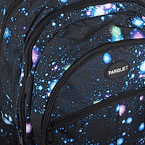 Parquet Novelty School & Travel Backpack For Outdoors, Luggage, Laptops - Adults and Teens Sports Bookbag, Flamingo, (Navy)