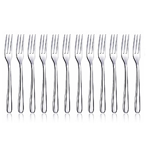 Csinos 304 Stainless Steel Mini Fruit Forks Small Dessert Forks 12-piece Appetizer Forks Silverware Set