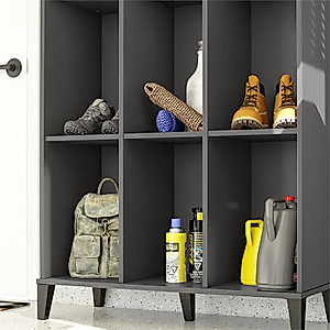 Ameriwood Home Flex Athletic Shoe Storage Cabinet for Boots & Tennis Shoes, Graphite