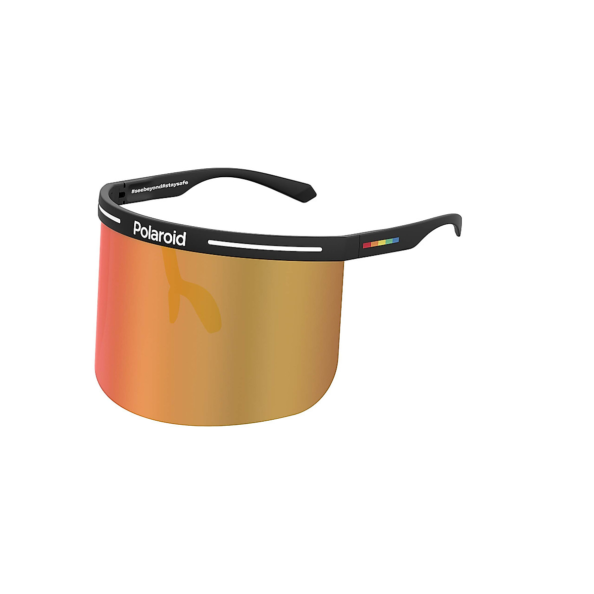 Polaroid Sunglasses PLD 7038/S Polarized Special Shape Sunglasses, Black Red Gold, 99mm, 1mm